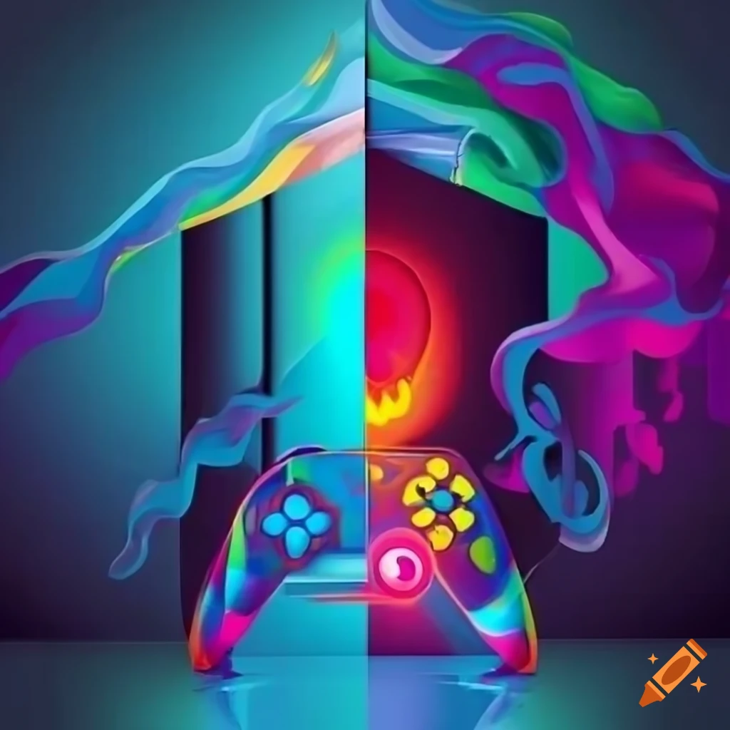 A stylish gaming banner with vibrant colors and sleek design