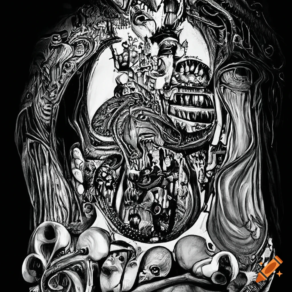 Joe fenton drawing scene decor black and white microcosme many ...