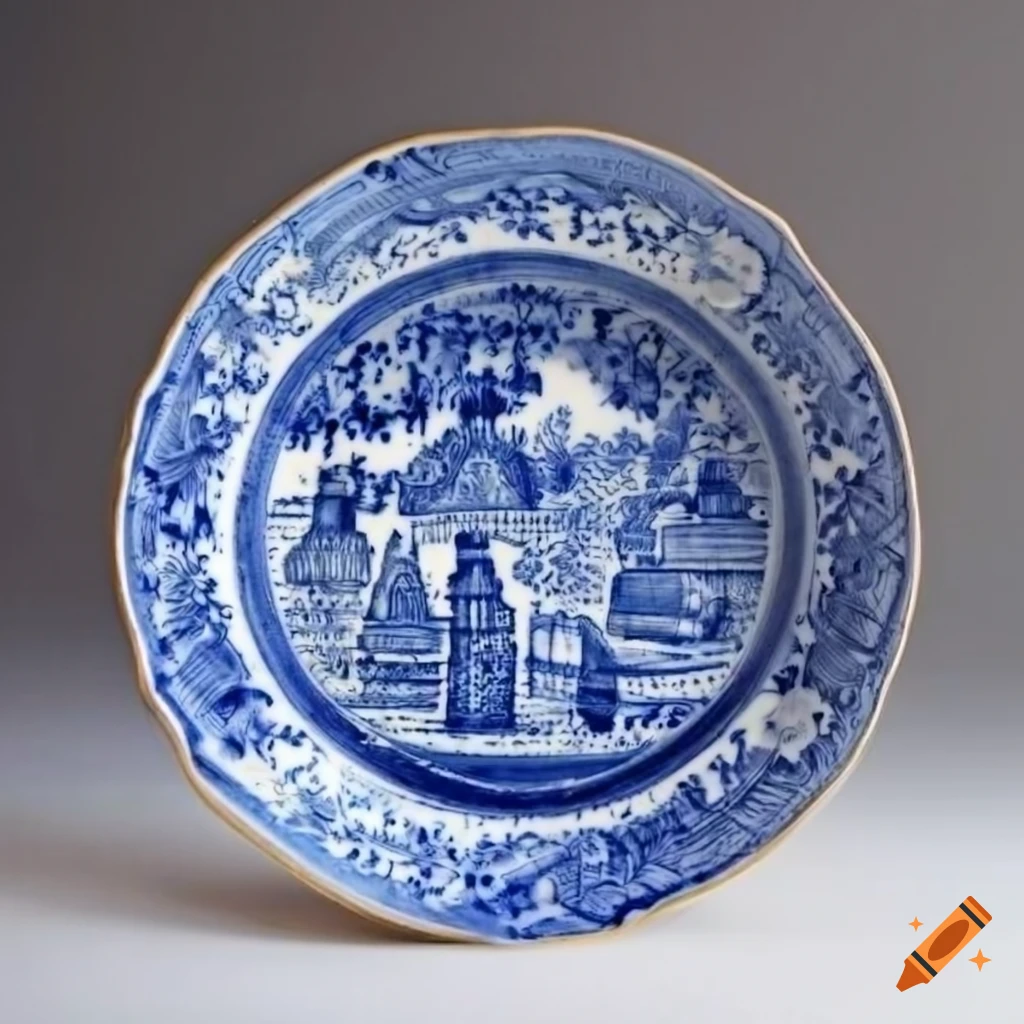 Blue pottery plate willow pattern albany ny