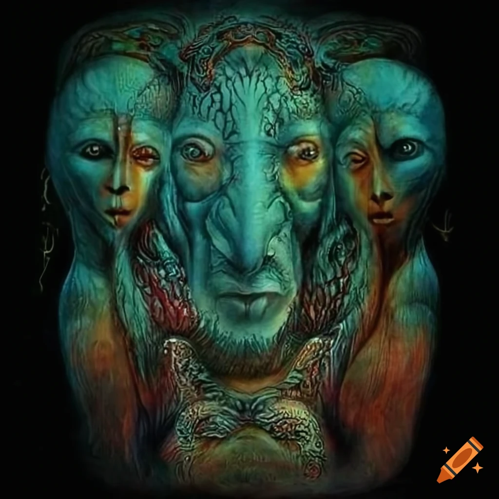 Max ernst fuchs visionary esotheric peoples surrealistic lac creatures ...