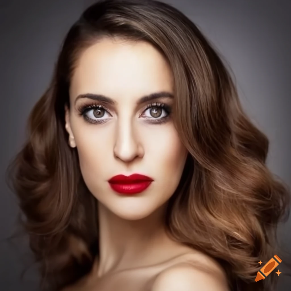 Ana kasparian, closeup face, glamour portrait on Craiyon