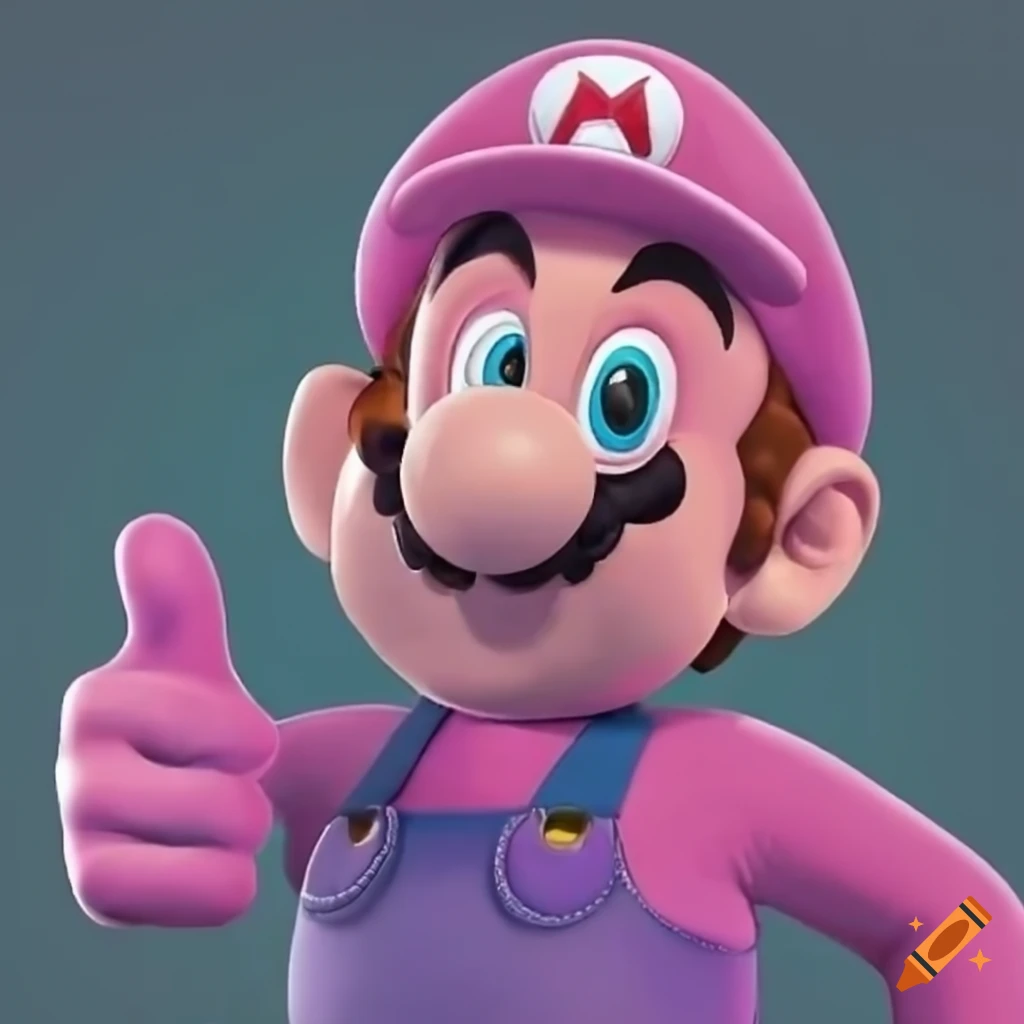 Pink mario thumbs up