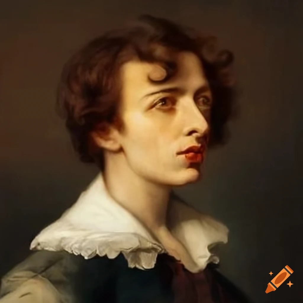 Portrait of a youthful frédéric chopin, exuding playful charm on Craiyon