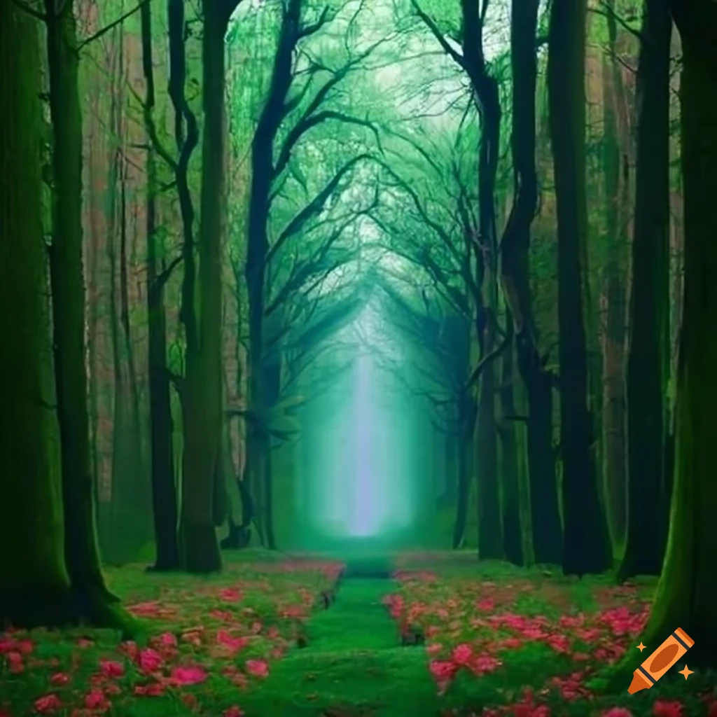 A forest covered in roses "the roses order"