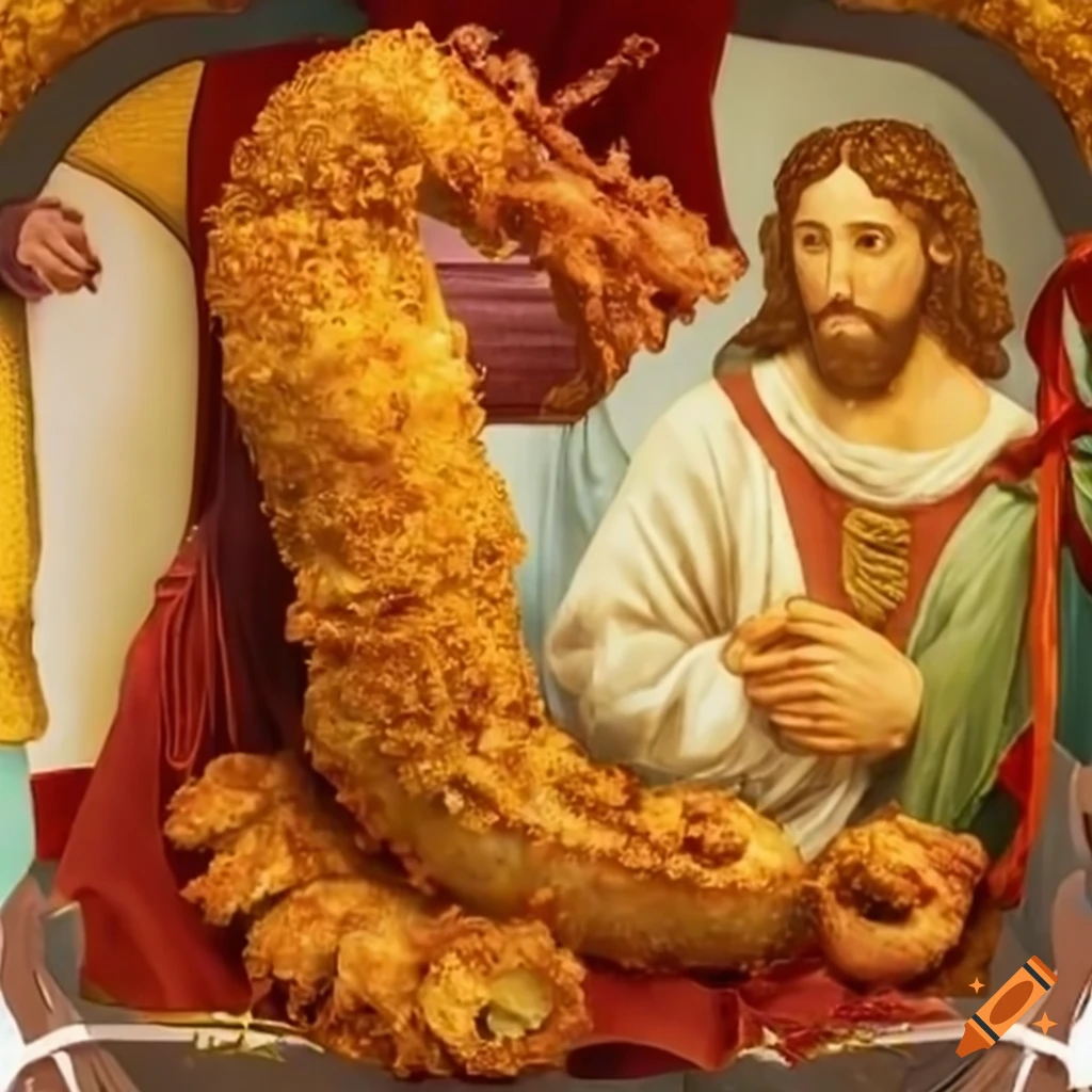 Jesus eucharist fried squid sacrament