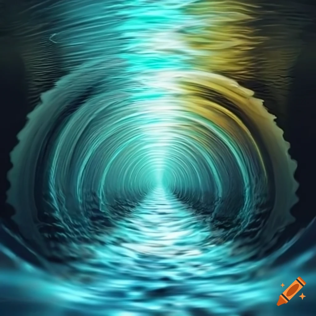 Flowing nature, tunnel, light and water