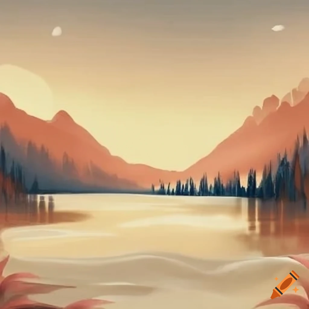 Beautiful landscape beige cream color