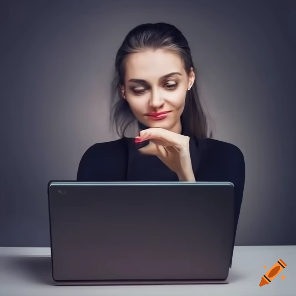 Woman working on laptop as a social media manager, hd image with proper ...