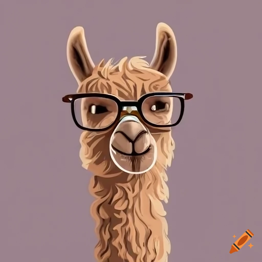 Avatar of a thinking brown llama with glasses and a mustache