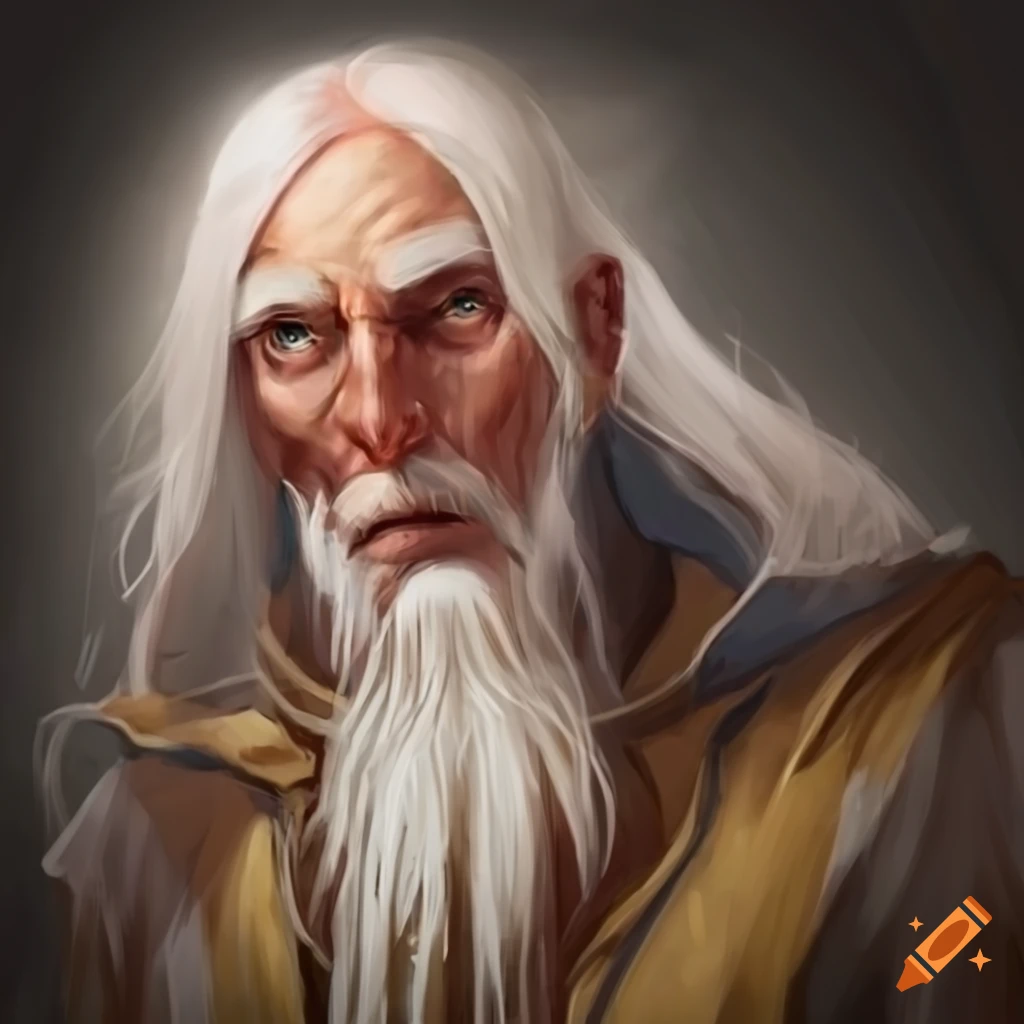 An old mage in a white robe