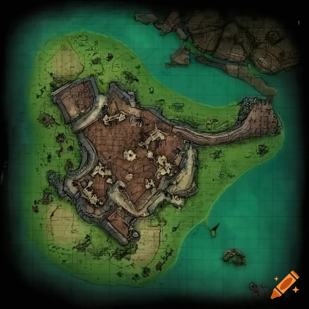 A detailed dnd grid map of the actual rhuddlan castle in north wales on ...