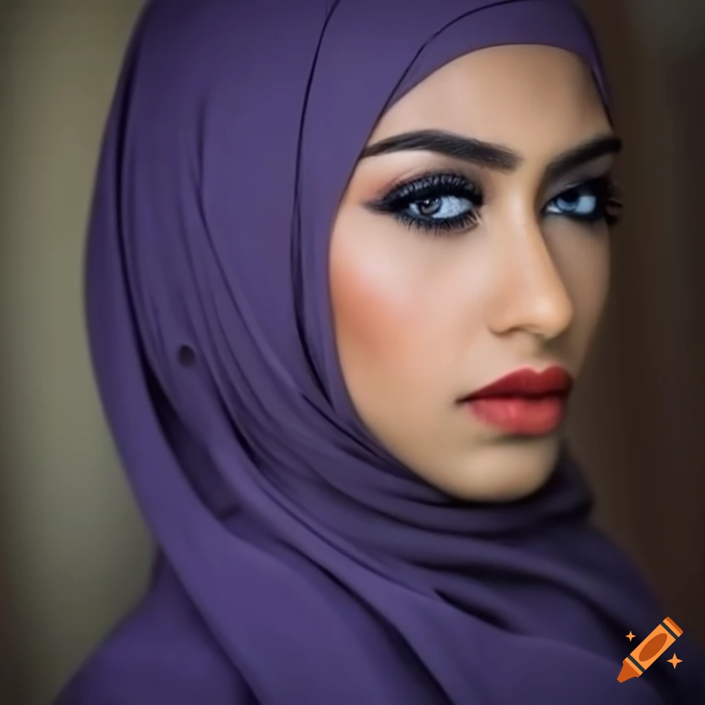Closeup portrait of a beautiful hijabi woman perfect eyes on Craiyon