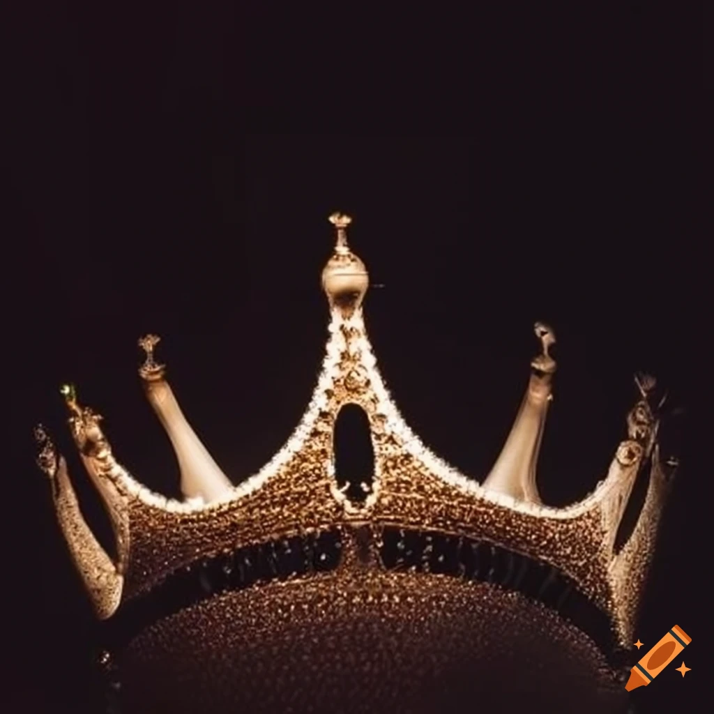 Crown in dark space lit from above on Craiyon