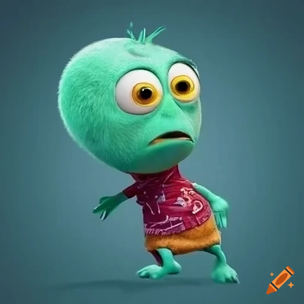 Quirky pixar little scared creature named anxiety on Craiyon