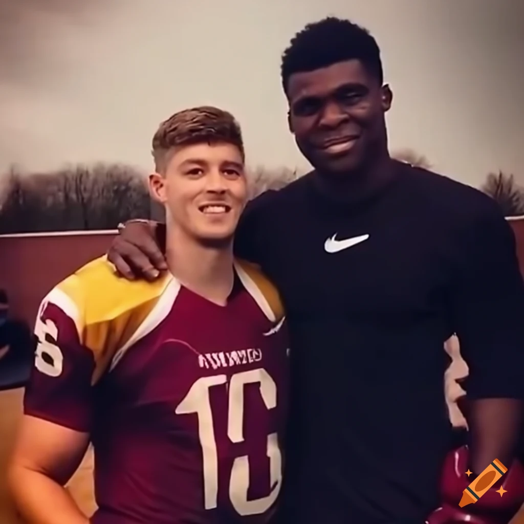 Hunky rugged all-american football quarterback, selfie with friends ...