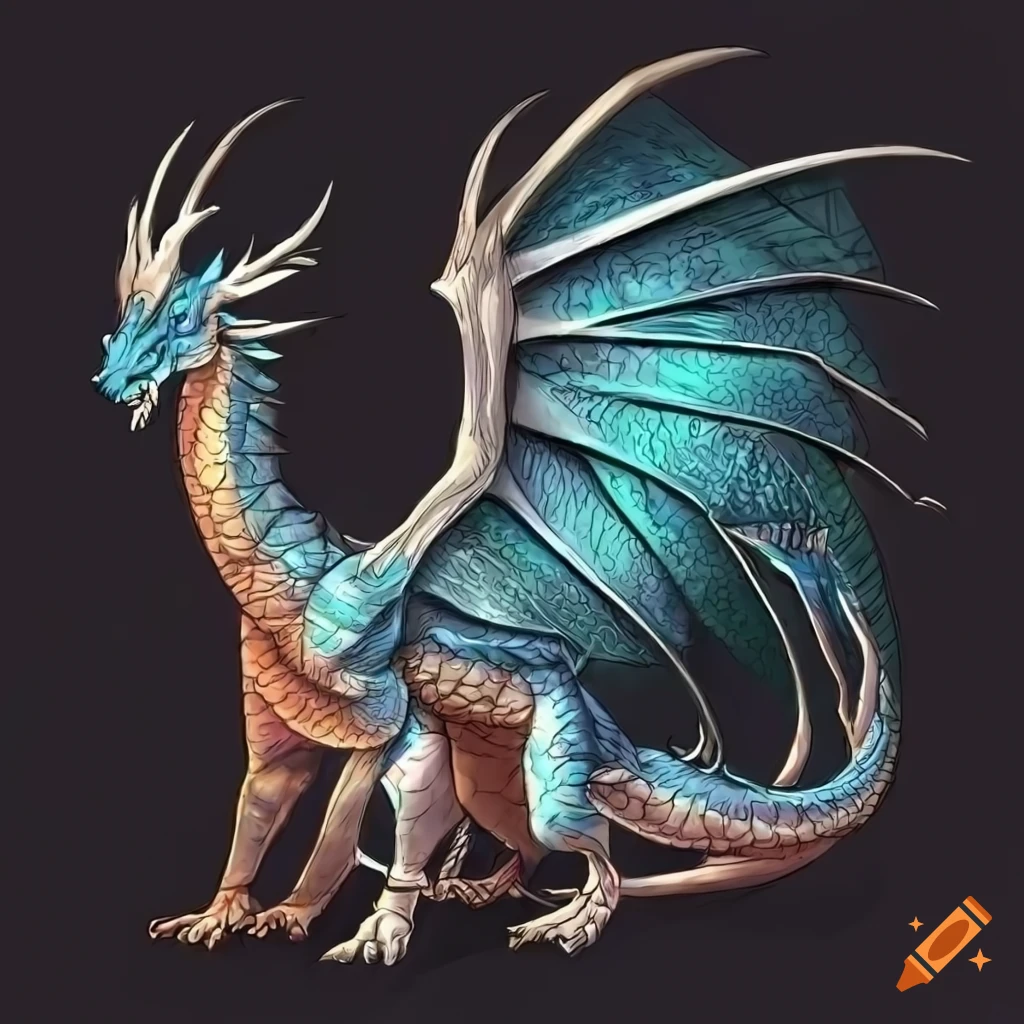 Dragon full length body, concept designs with side view, detailed ...