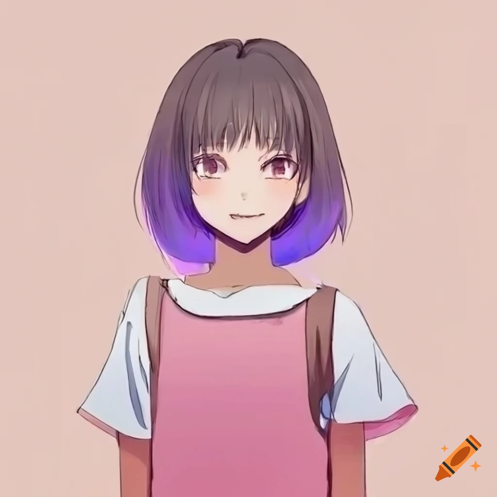 Anime girl portrait simple on Craiyon