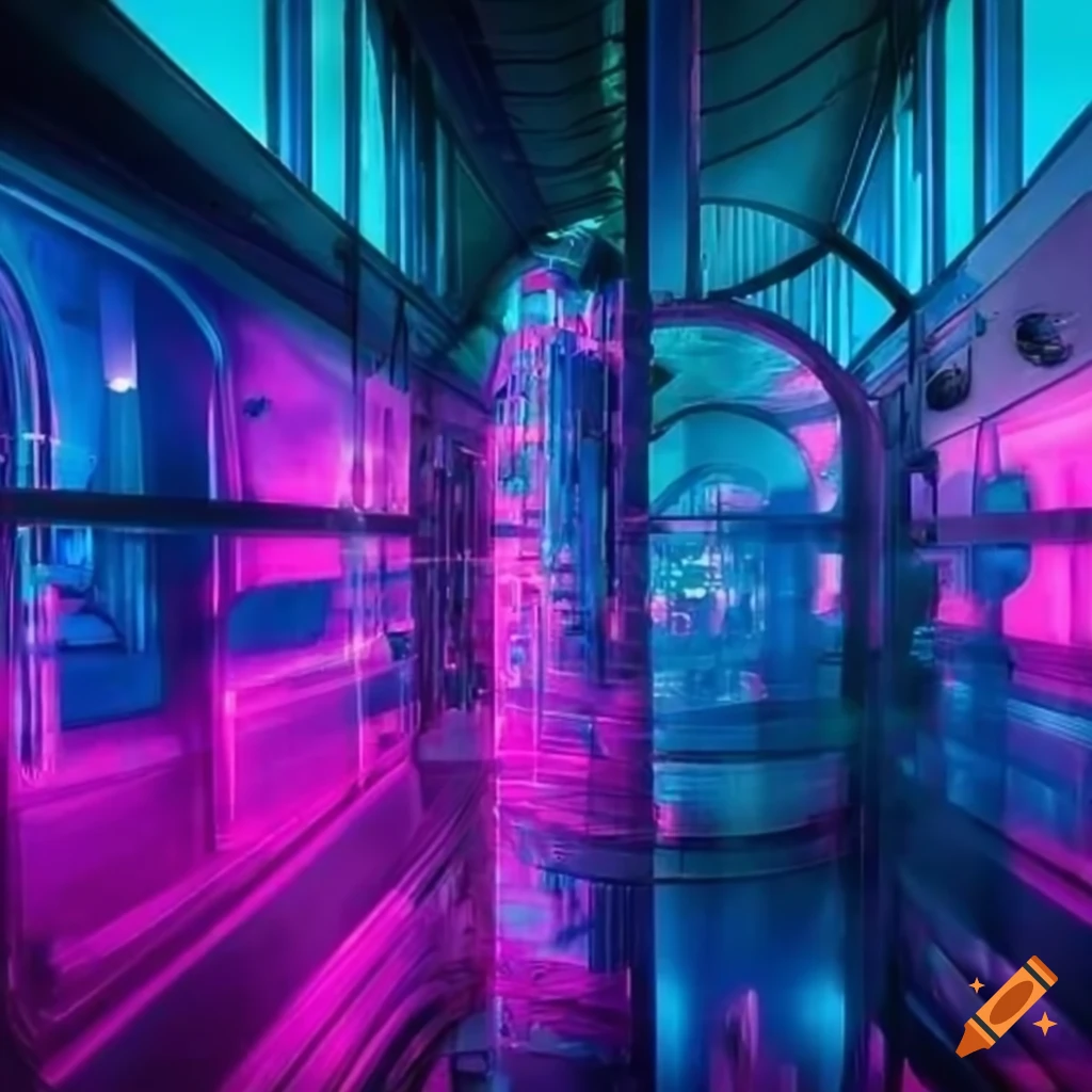 Large futuristic colourful fairy aesthetic mechanical food factory ...