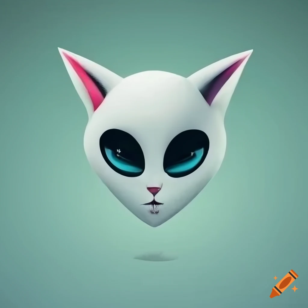 White alien cat logo on Craiyon