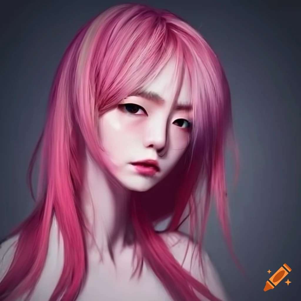 Japanese Woman With Long Pink Hair On Craiyon