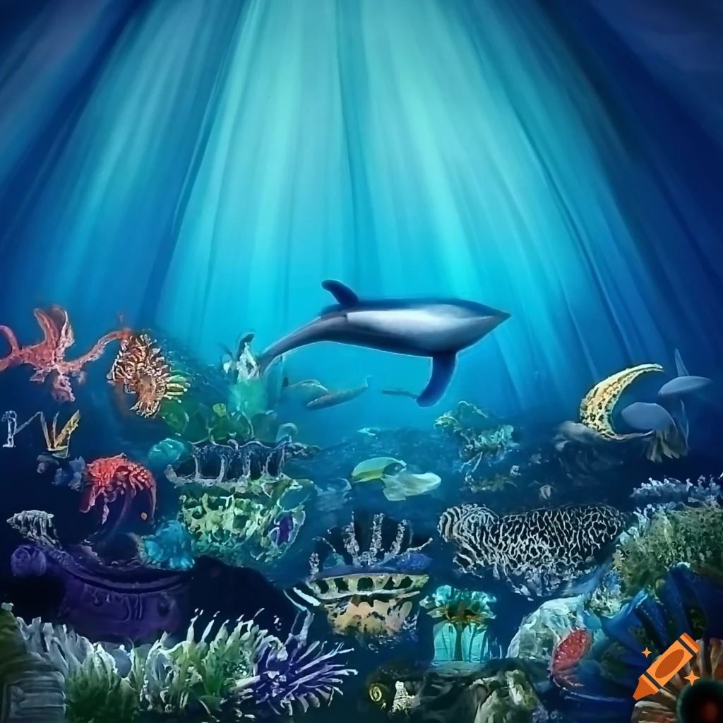 In the oceans world, where wonders gleam, A realm of marvels, a watery ...