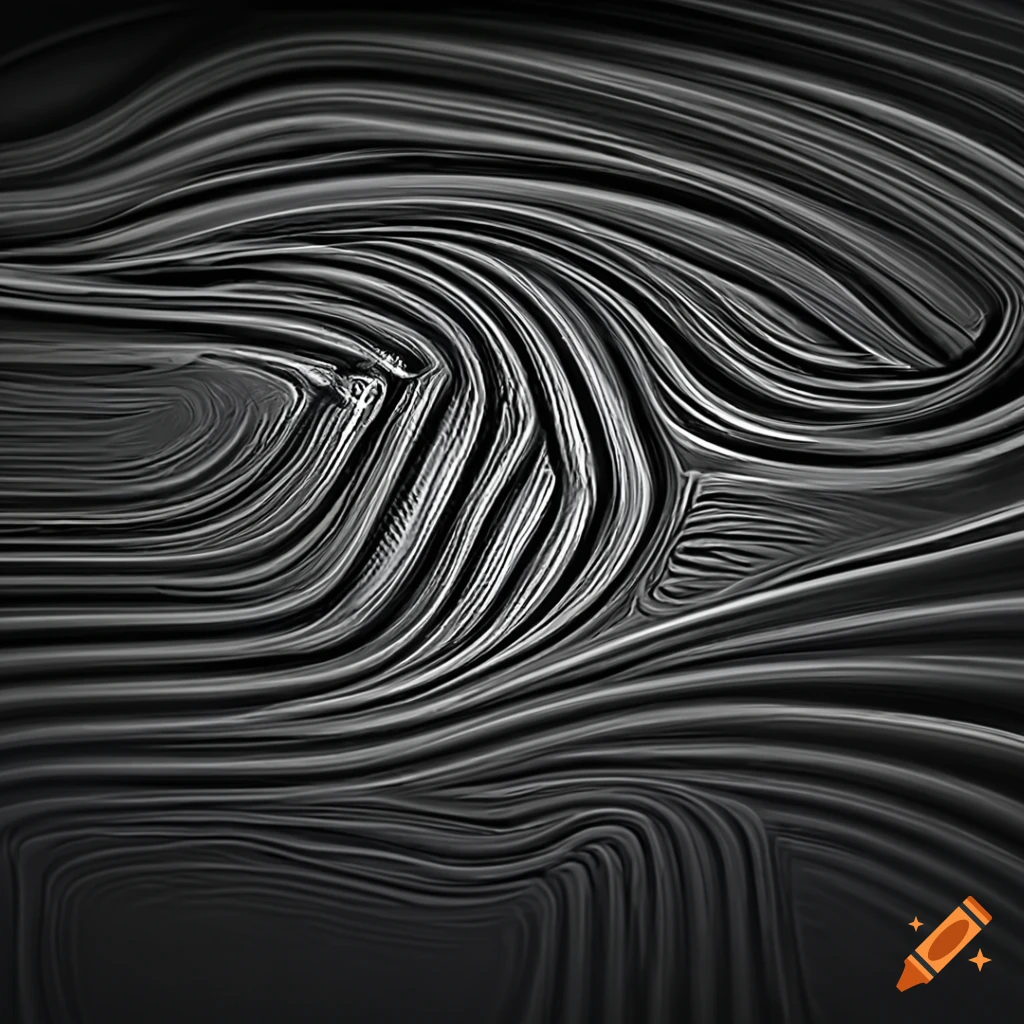 A photograph of a abstract piece of art that almost looks like scales ...