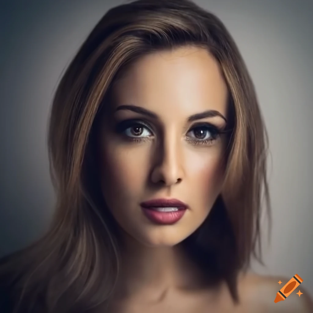 Ana kasparian, closeup face, glamour portrait on Craiyon