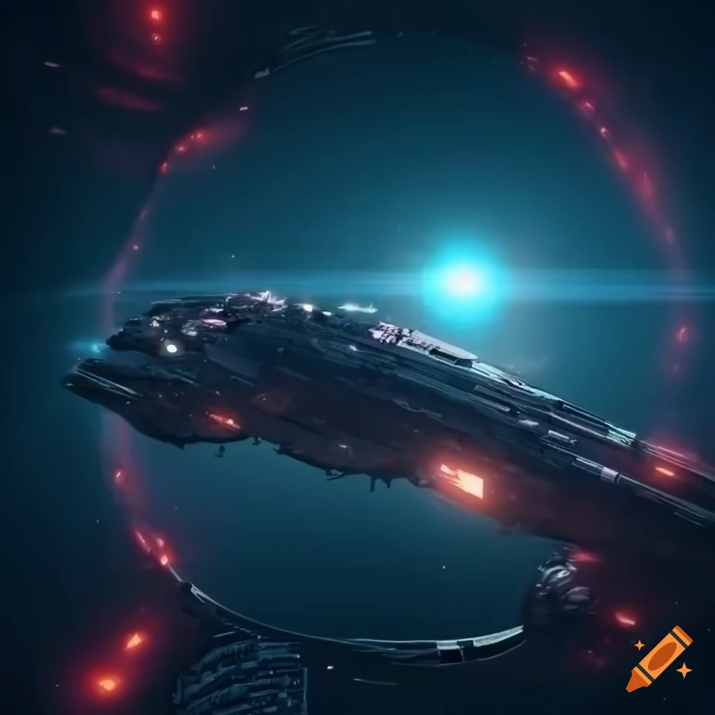 Spaceship port, stars, 4k, hyperrealism, galaxy, space gate on Craiyon