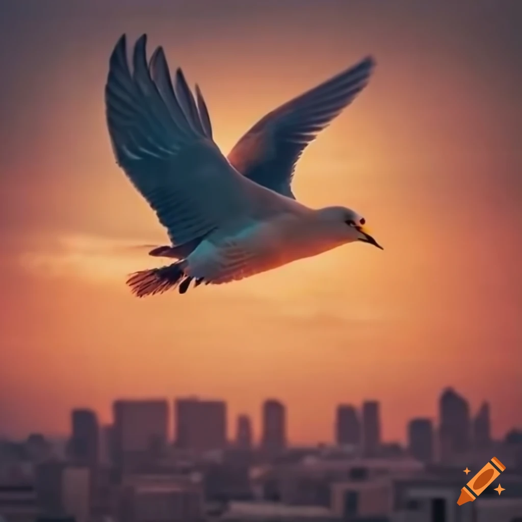 Bird Soaring Sunrise