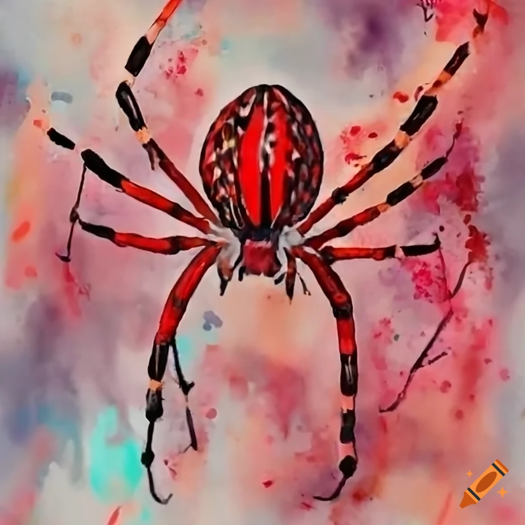 Red willow spider in the forest on Craiyon