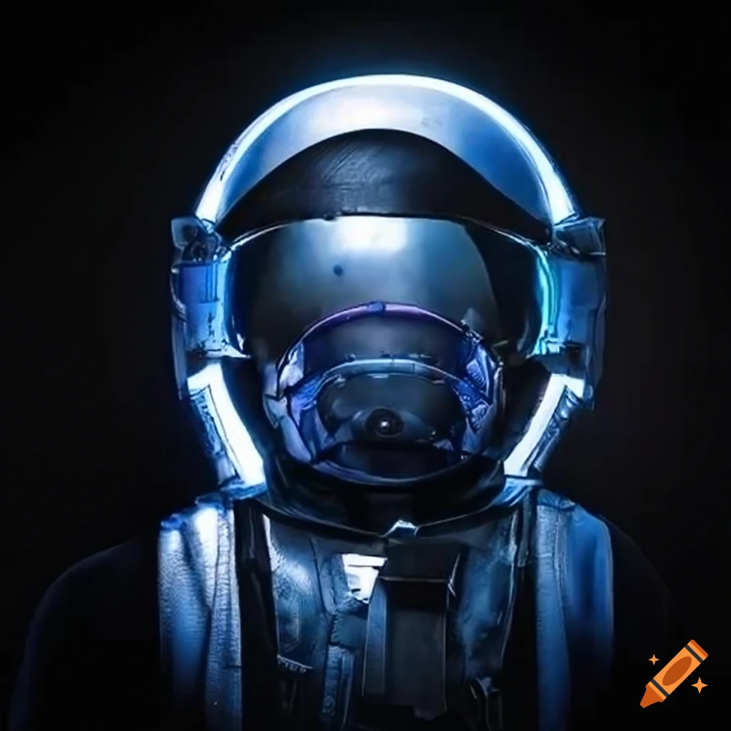 Futuristic space pilot helmet