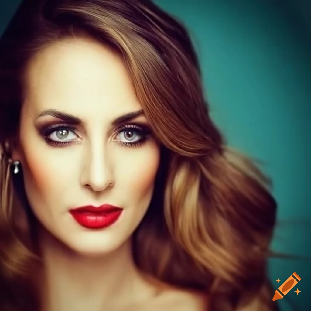 Ana kasparian, closeup face, glamour portrait on Craiyon