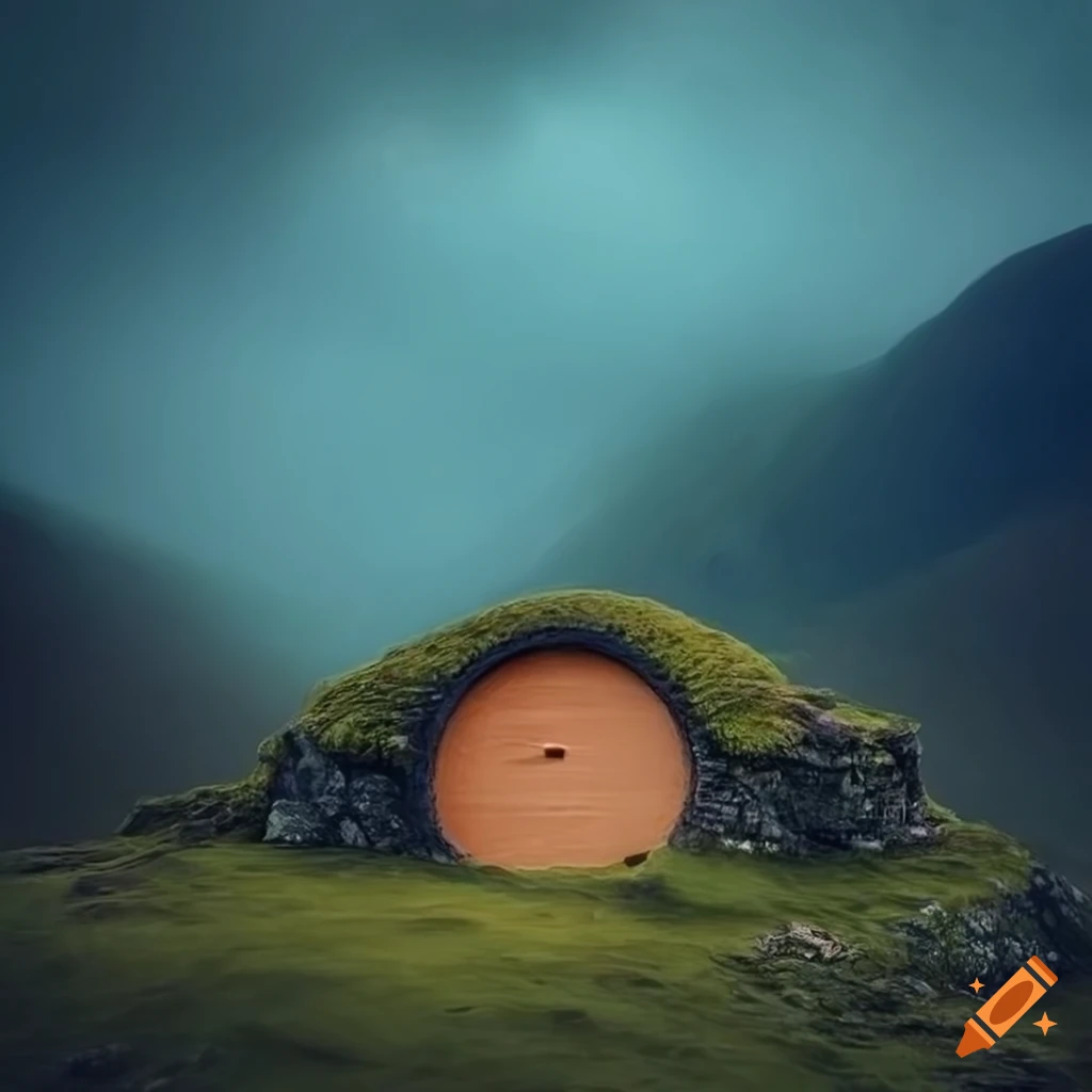 A soft gentle blues hobbit hovel in Scottish highlands wildflowers ...