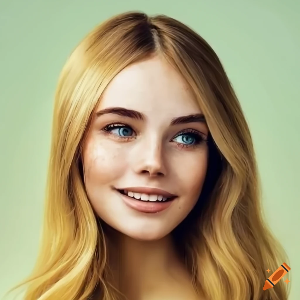 Beautiful Young Woman Delicate Freckles Shy Smile Indoors Honey Blonde