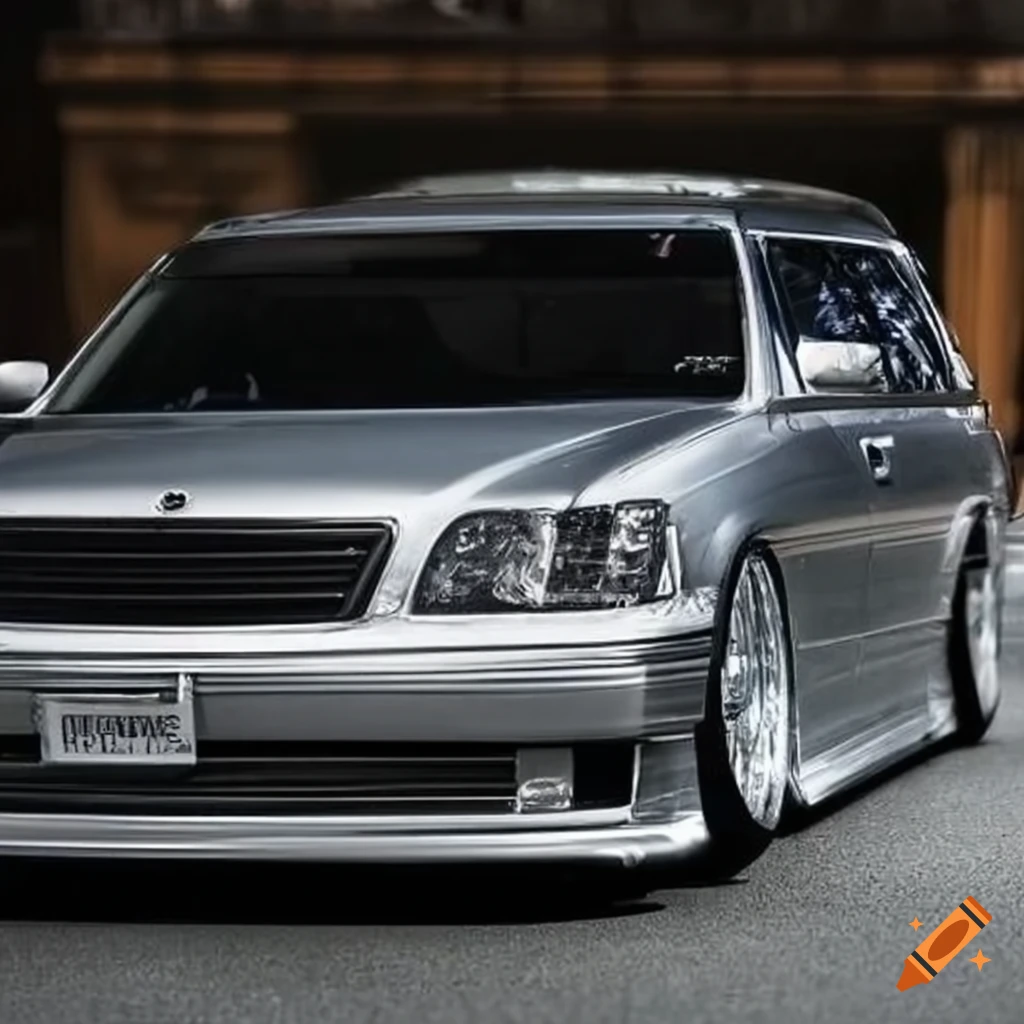 2002 silver Toyota crown wagon Japan drift style on Craiyon