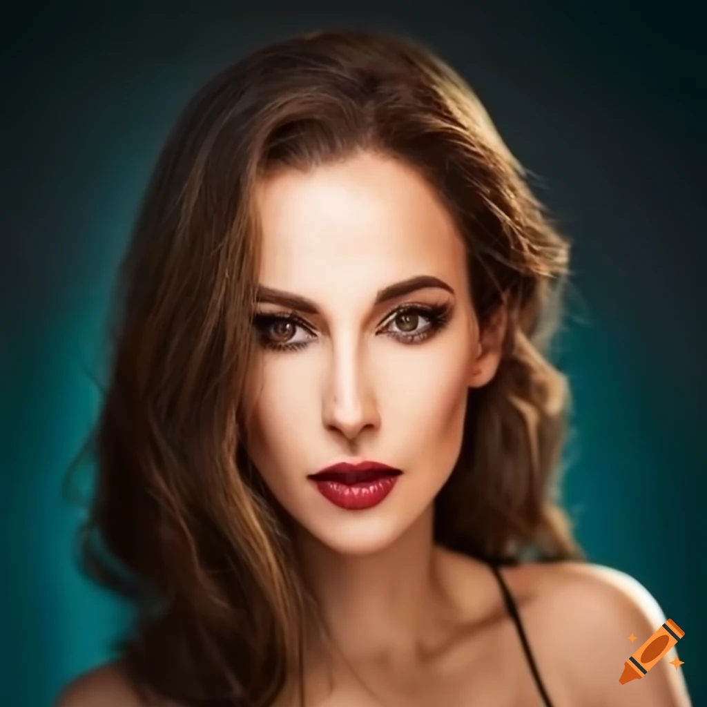 Ana kasparian, closeup face, glamour portrait on Craiyon