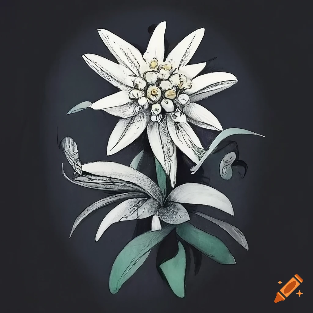 An edelweiss drawing on Craiyon