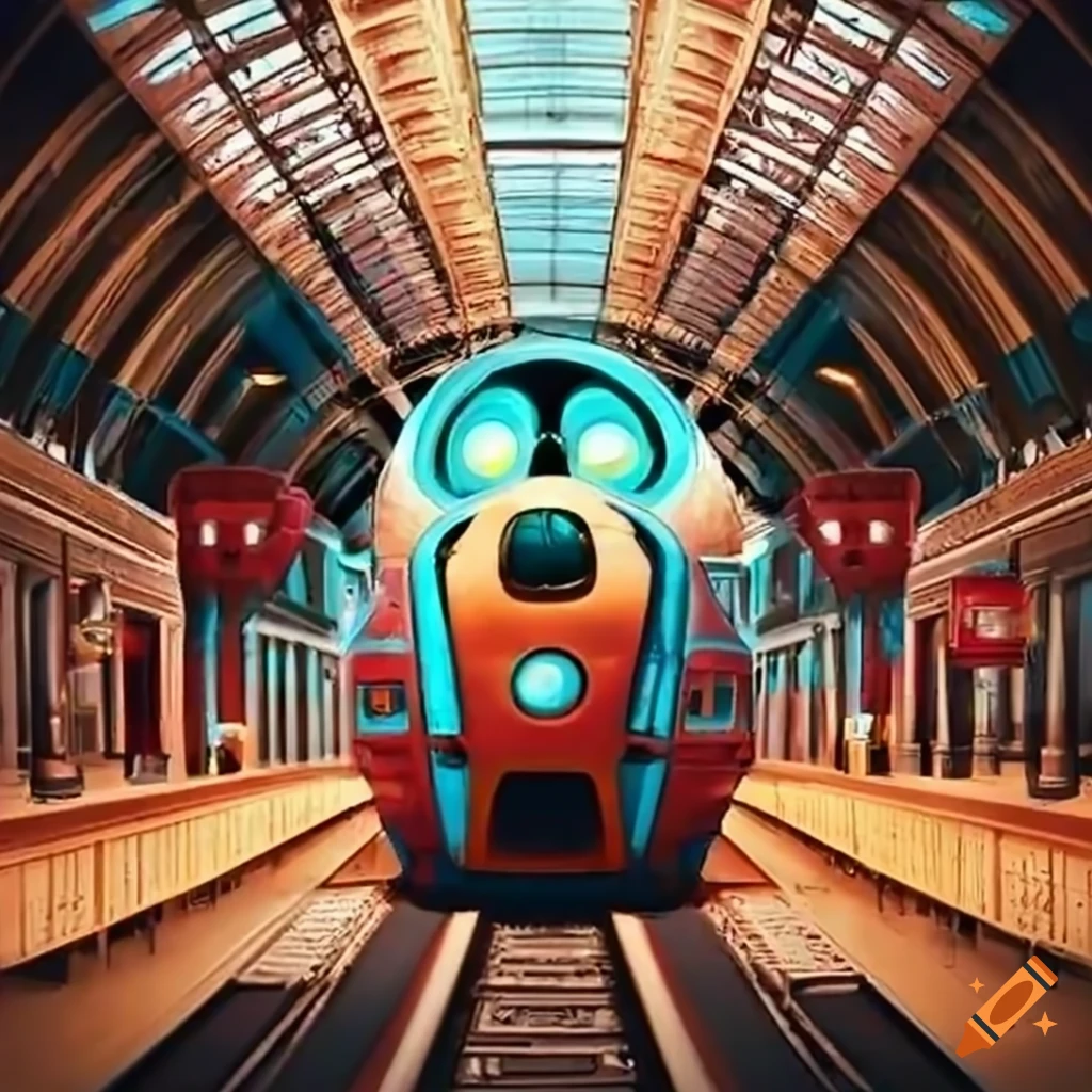 Disney robotics train station on Craiyon