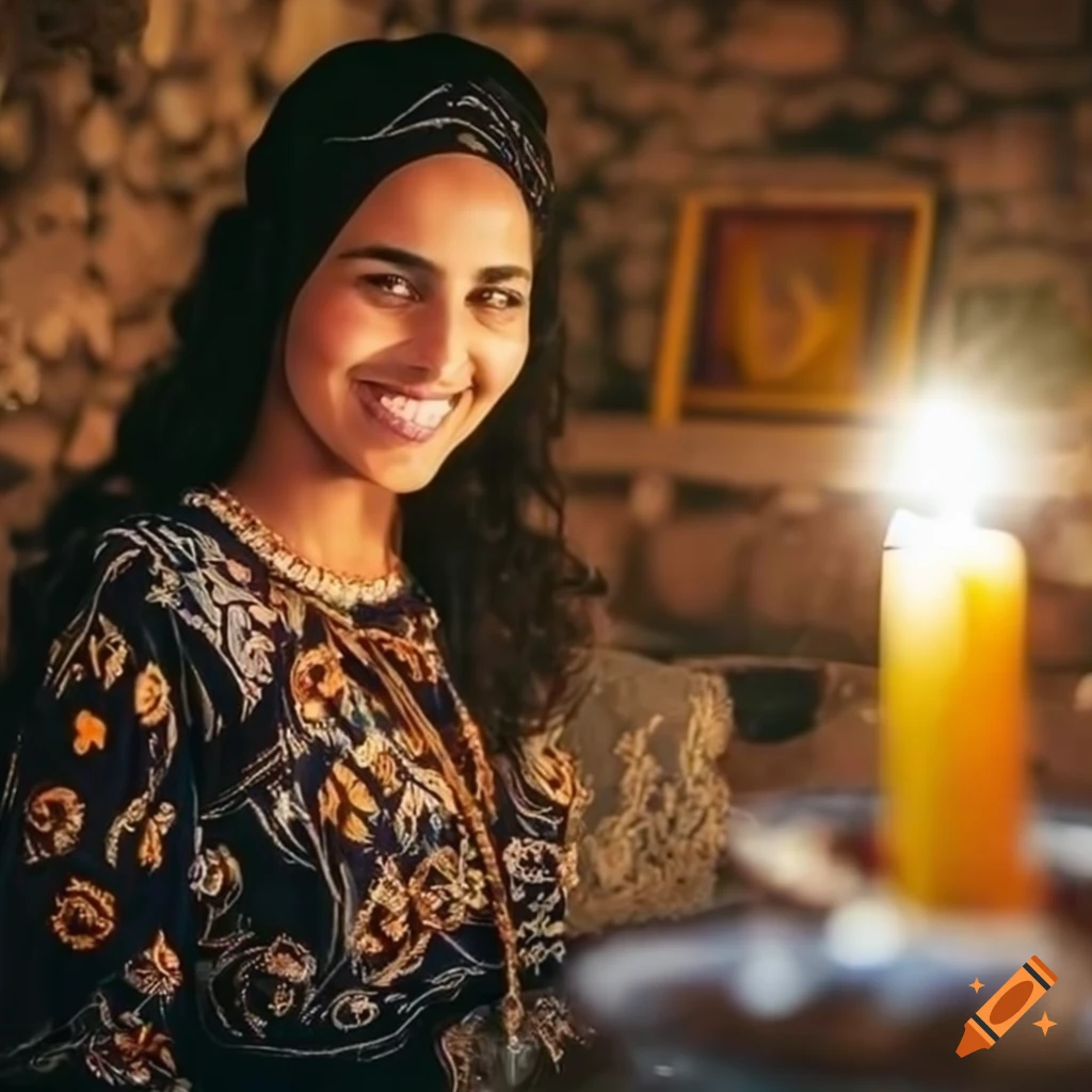Happy, attractive, traditional yemeni woman in her traditional yemeni ...