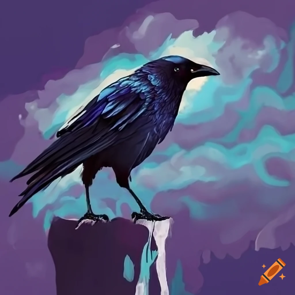 Crow in a thunderstorm