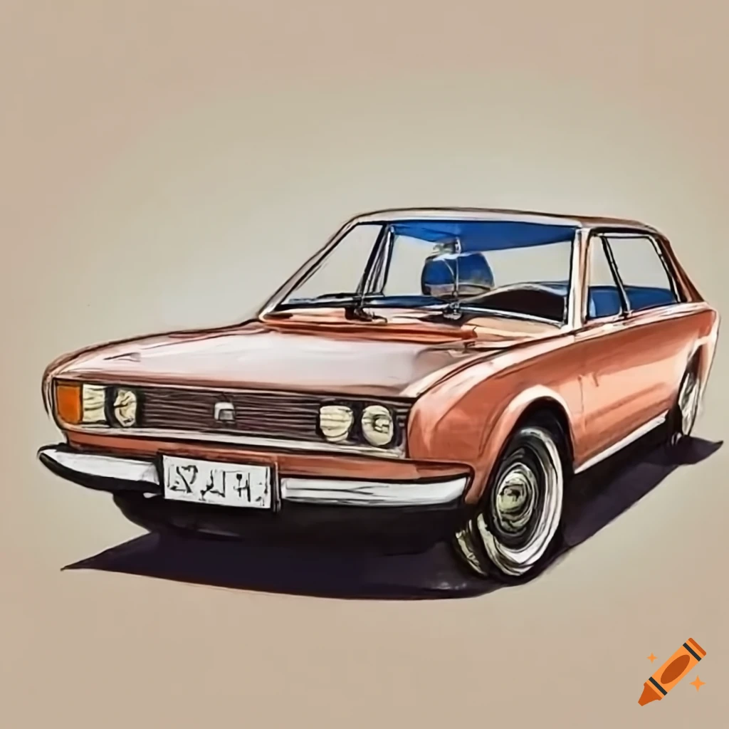 Italian car fiat 130 portrait