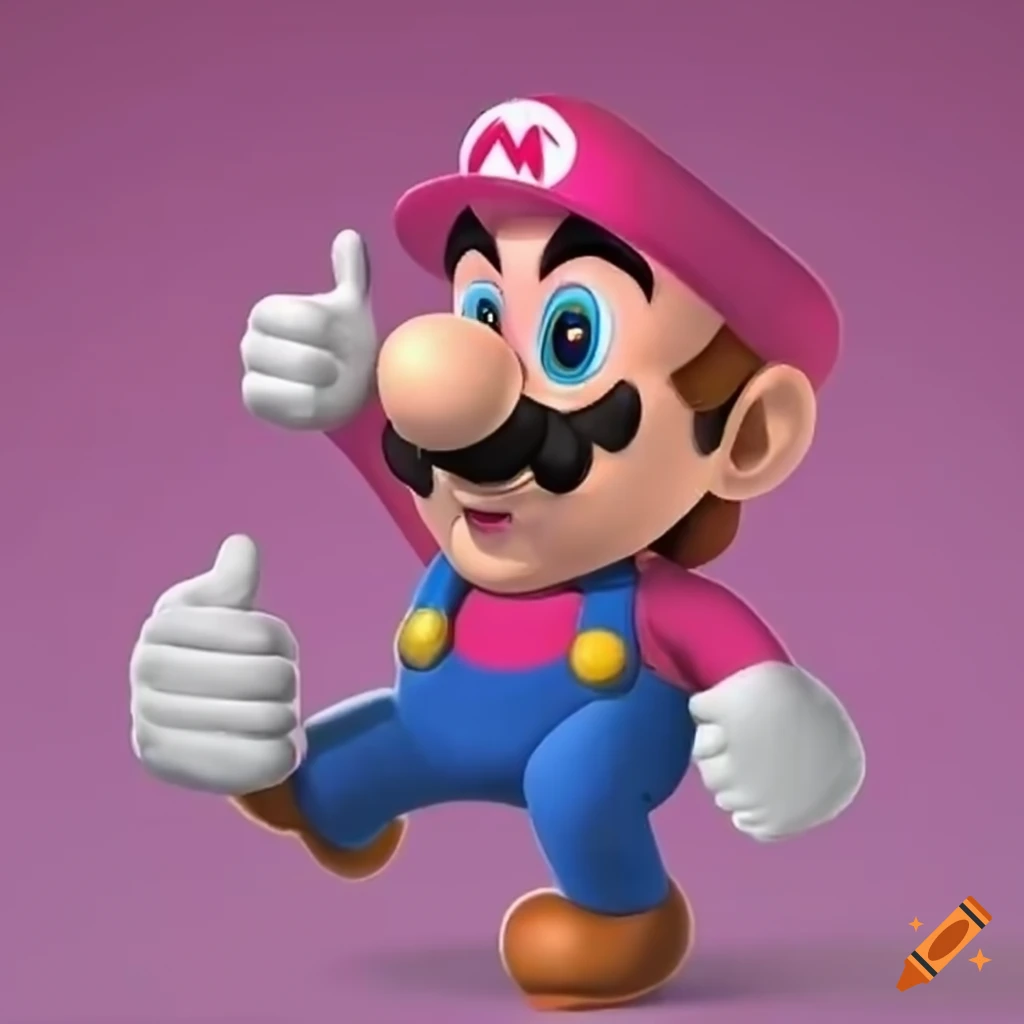 Pink mario thumbs up