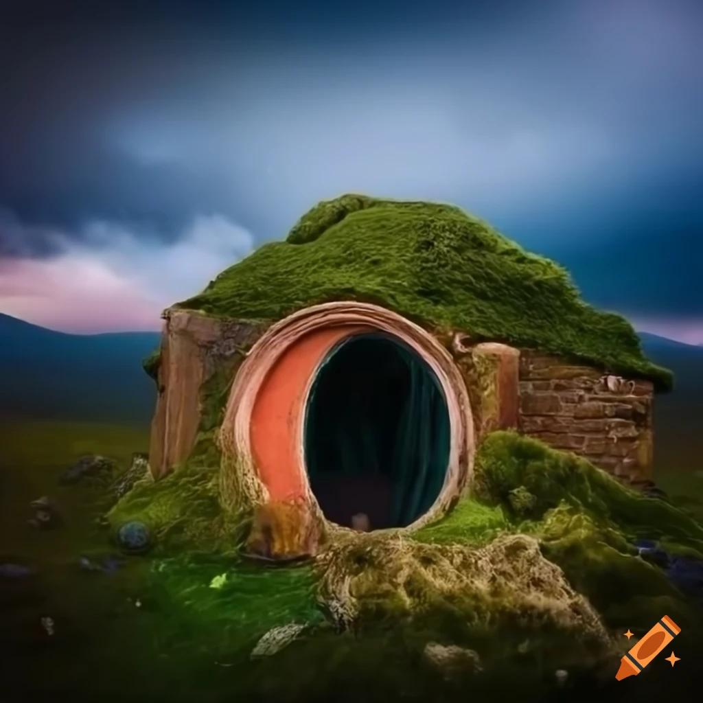 A soft gentle blues hobbit hovel in Scottish highlands wildflowers ...