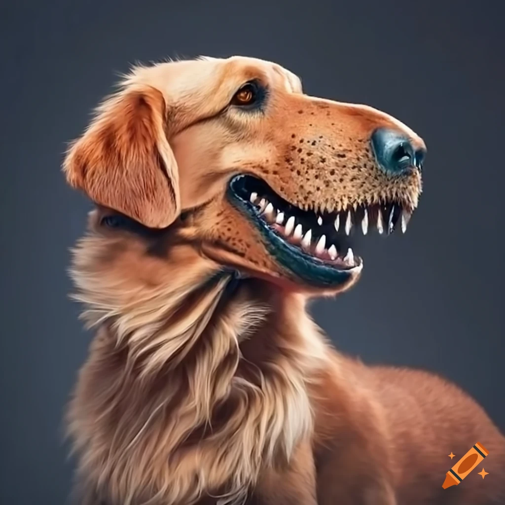 Mix golden retriever and tyrannosaurus on Craiyon