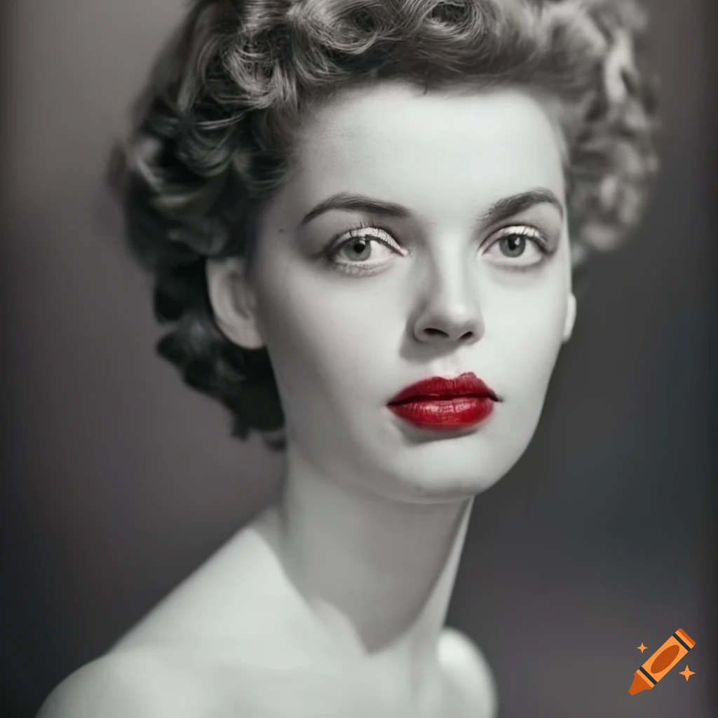 Beautiful woman portrait real-life super-detailed enhanced 1950s 35mm ...