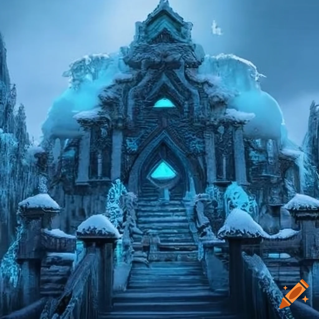 Frostpeak Shrine: Perched atop a snowy mountain, this temples icy ...