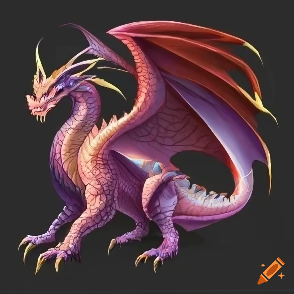 Concept designs of a dragon. full dragon body. dragon has four legs and ...