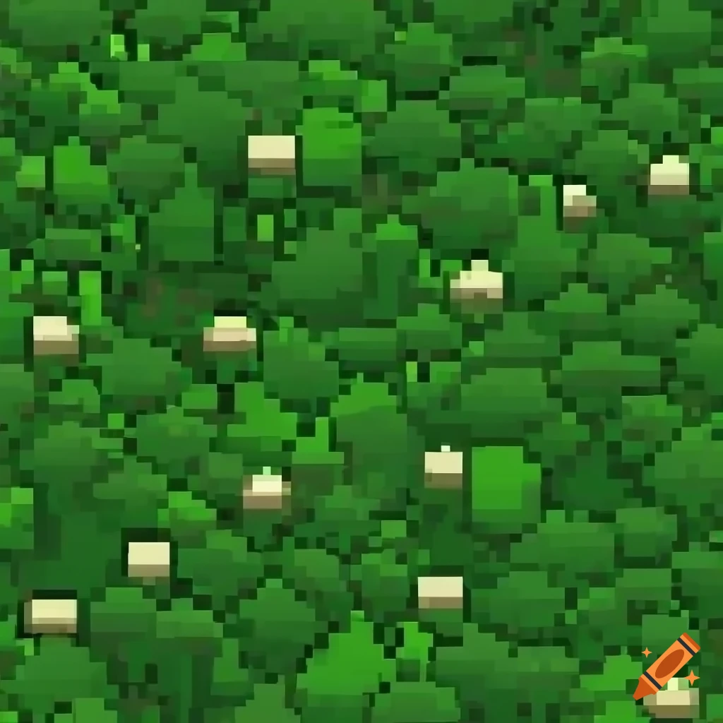 A 16-bit pixel art of a green forest top-down view on Craiyon