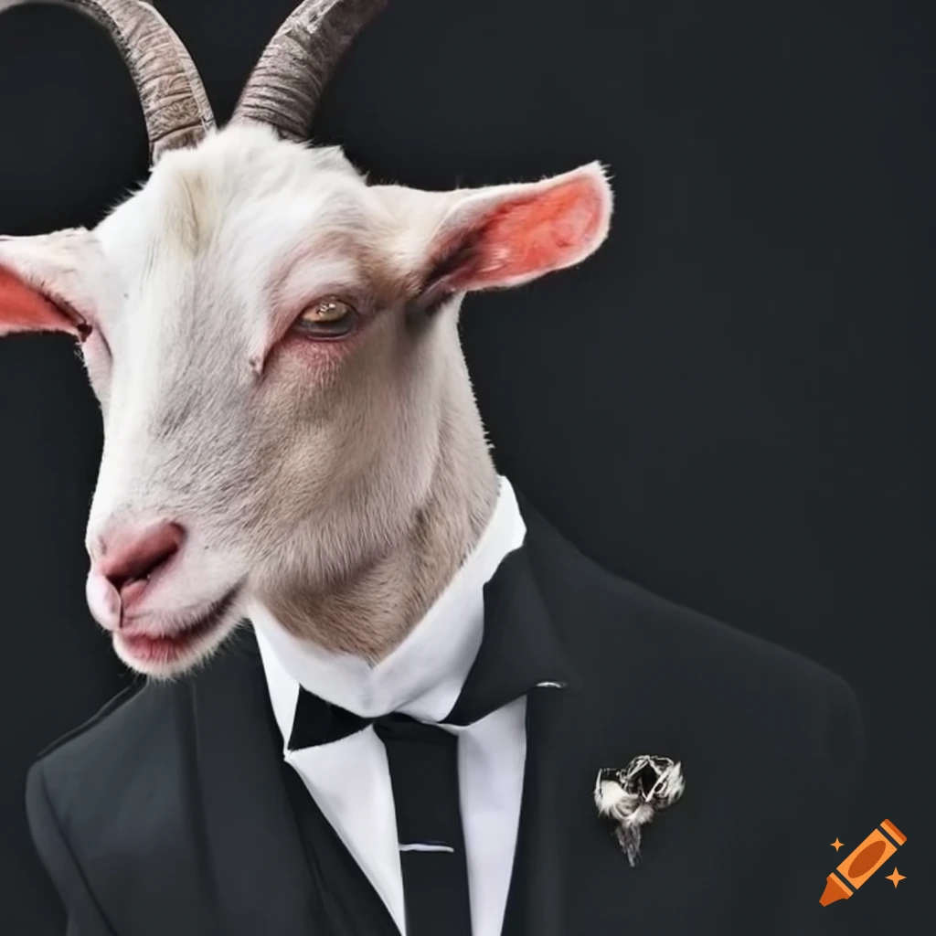 Goat in a tuxedo on Craiyon