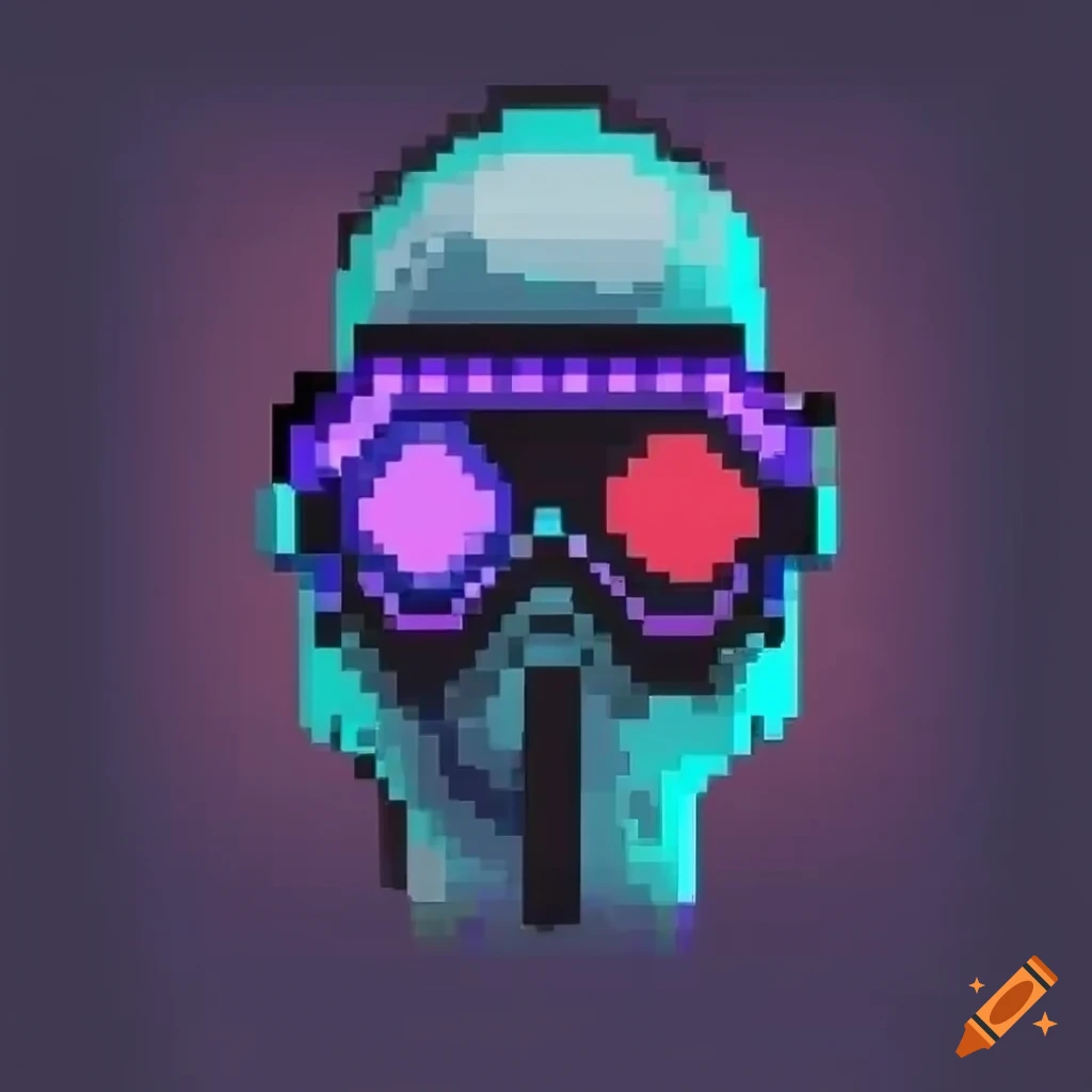 Cyberpunk pixel art goggles